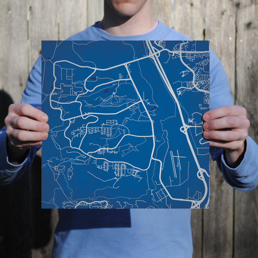 United State Air Force Academy Campus Map Art - City Prints