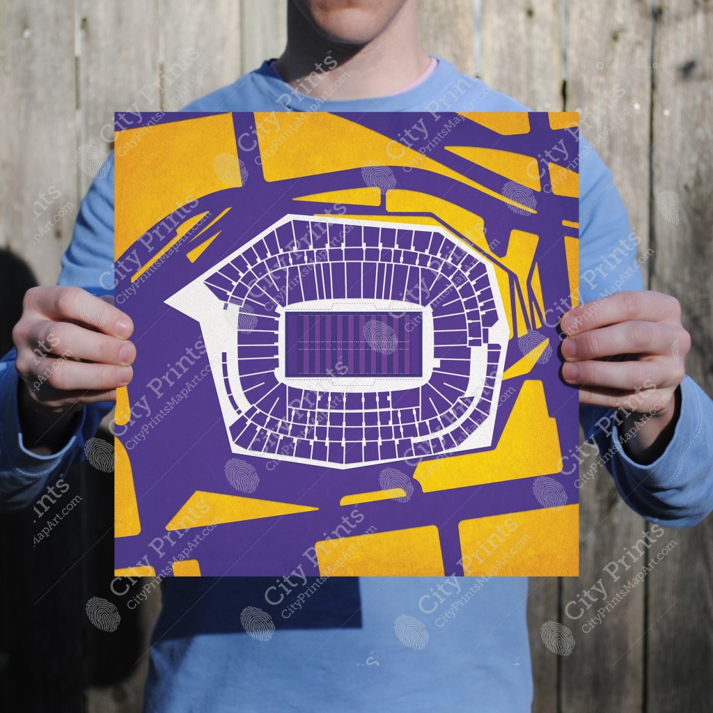 U.S. Bank Stadium Map Art - City Prints