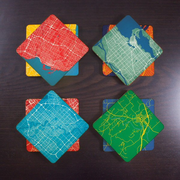 Custom 8-Pack Coaster Set - City Prints