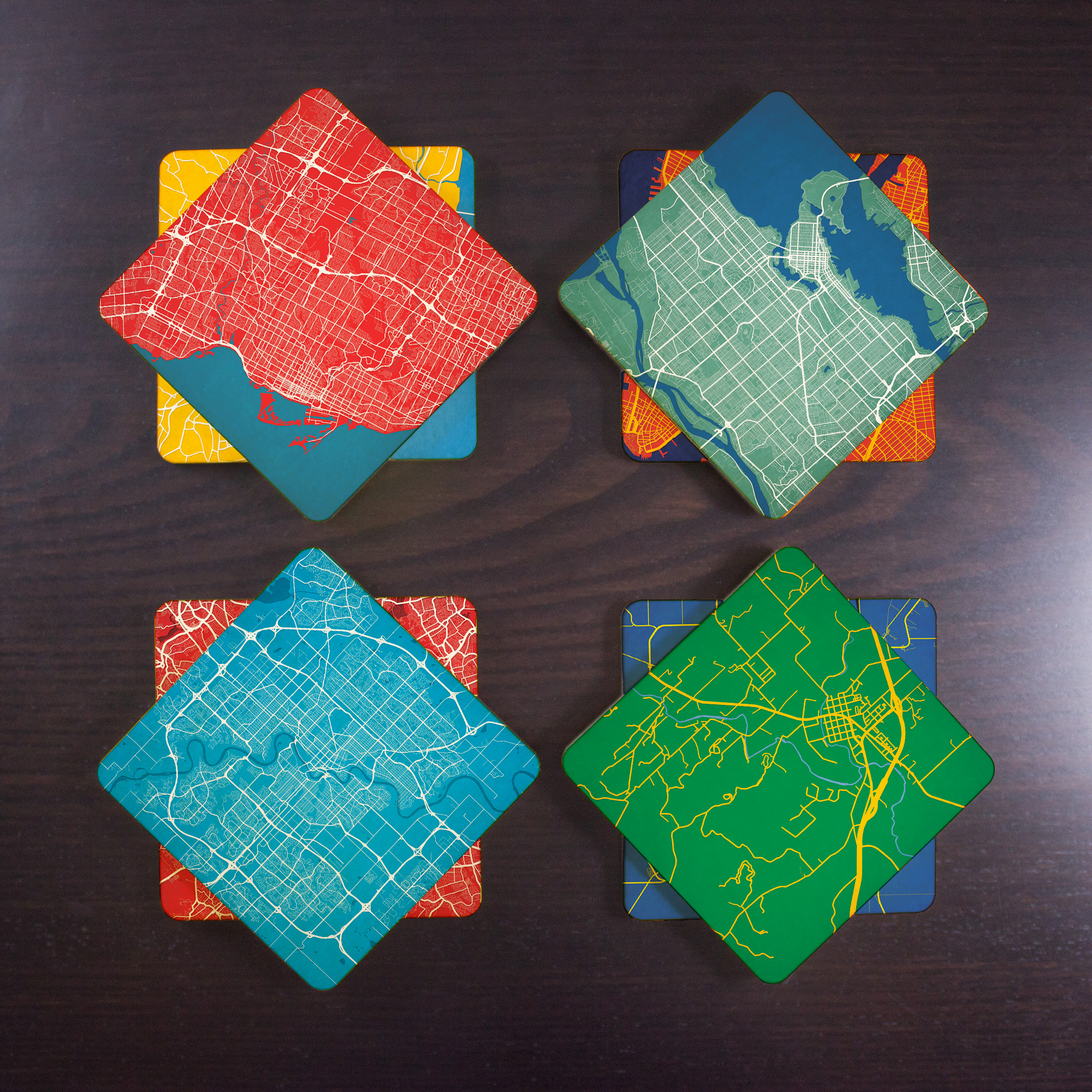 Custom 8-Pack Coaster Set - City Prints