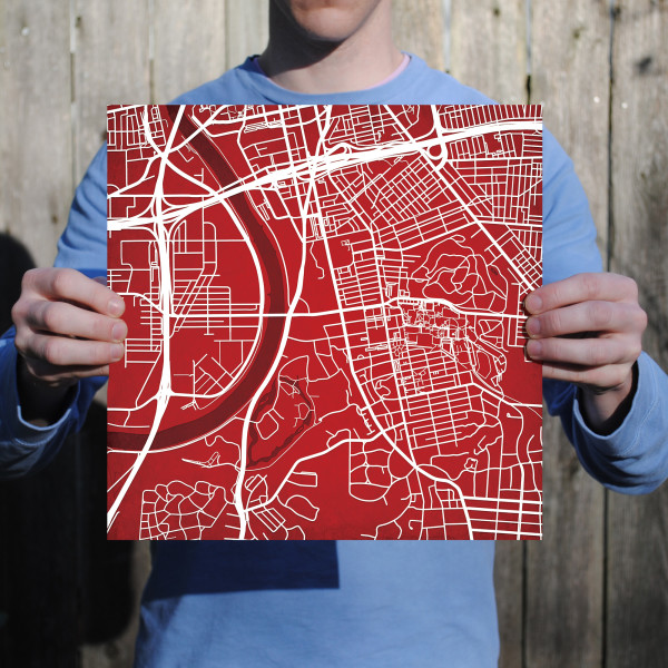 University of Dayton Campus Map Art - City Prints