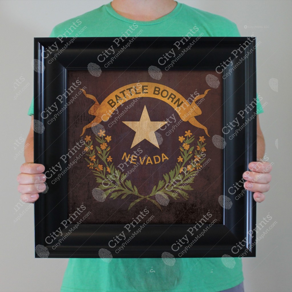 Nevada Flag Art - City Prints