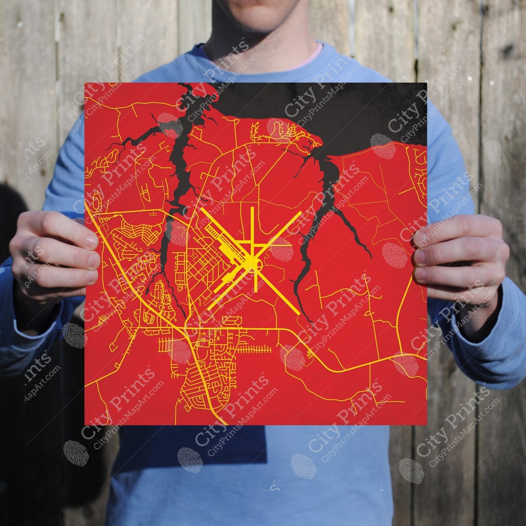 Marine Corps Air Station Cherry Point Map Art - City Prints