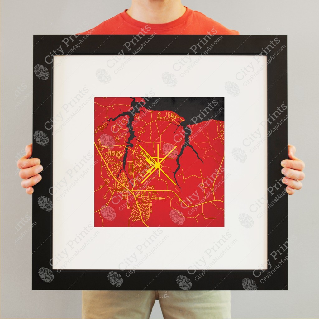 Marine Corps Air Station Cherry Point Map Art - City Prints