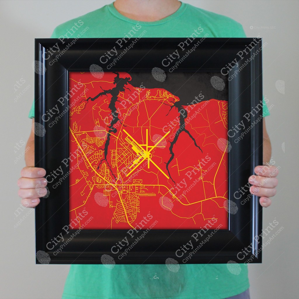 Marine Corps Air Station Cherry Point Map Art - City Prints