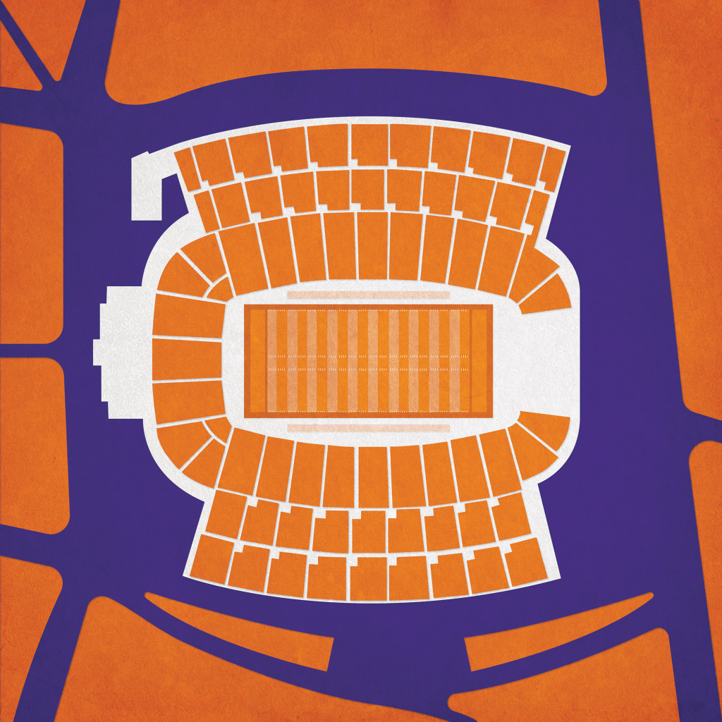 Clemson University Campus Map Art - City Prints