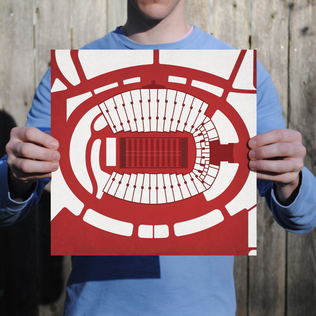 Memorial Stadium Map Art - City Prints
