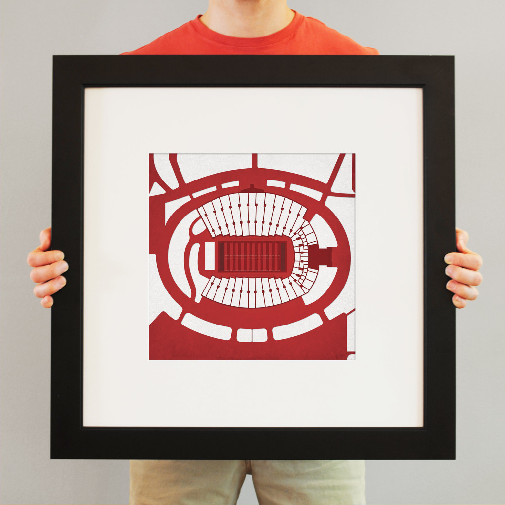 Memorial Stadium Map Art - City Prints