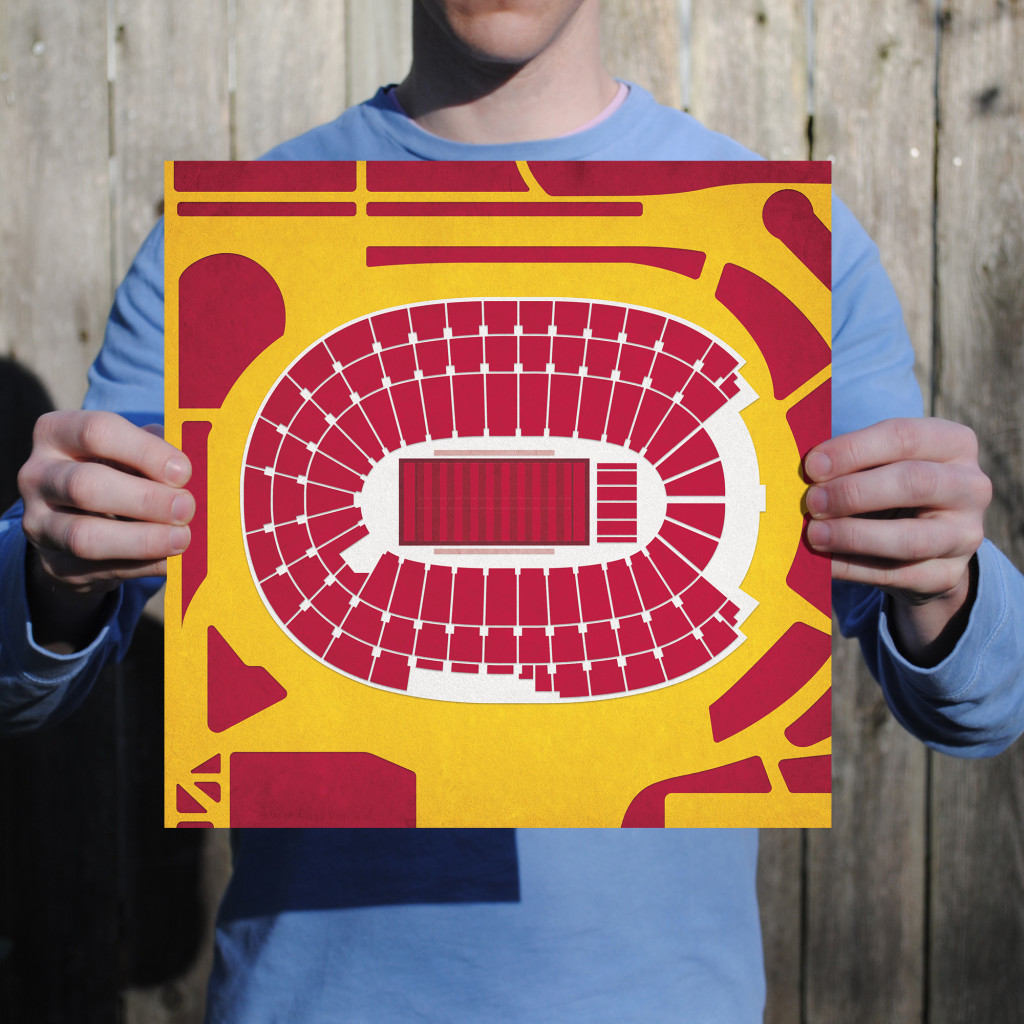 Los Angeles Memorial Coliseum Map Art - City Prints