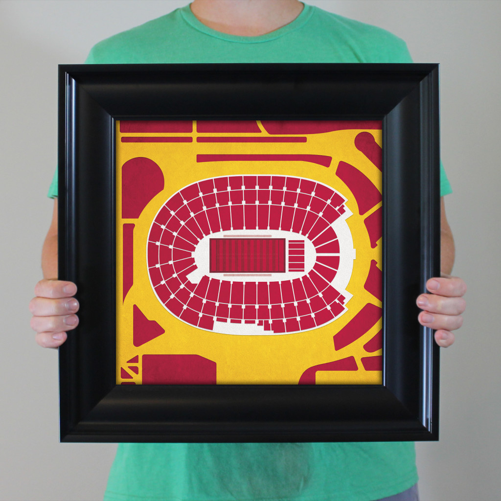 Los Angeles Memorial Coliseum Map Art - City Prints