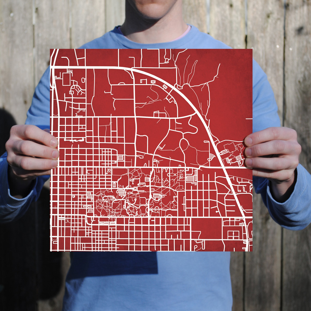 Indiana University Campus Map Art - City Prints