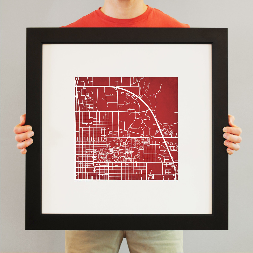 Indiana University Campus Map Art - City Prints