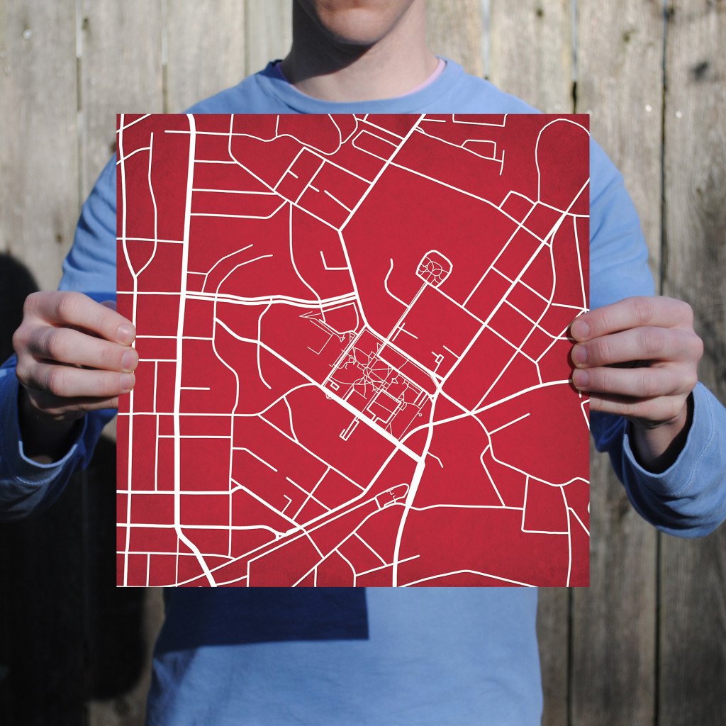 Lenoir-Rhyne University Campus Map Art - City Prints