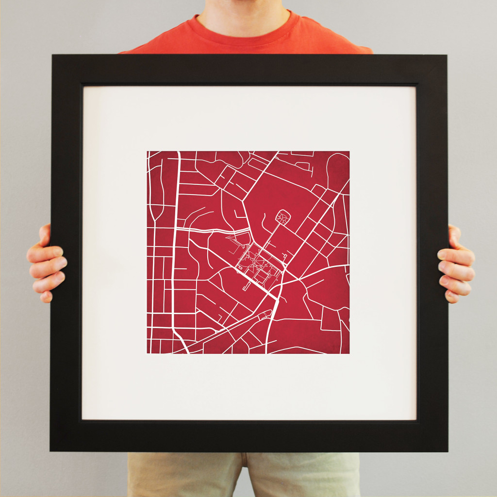 Lenoir-Rhyne University Campus Map Art - City Prints