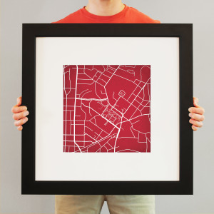 Lenoir-Rhyne University Campus Map Art - City Prints