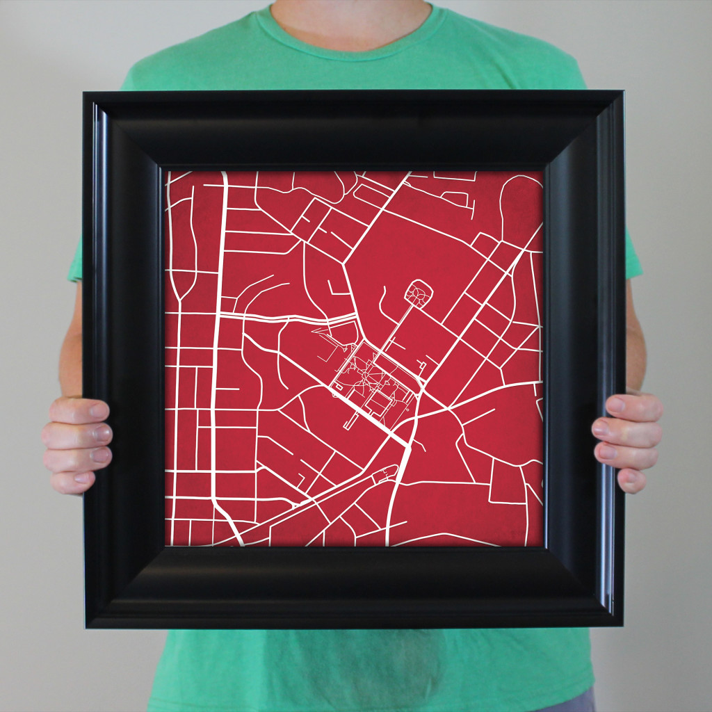 Lenoir-Rhyne University Campus Map Art - City Prints