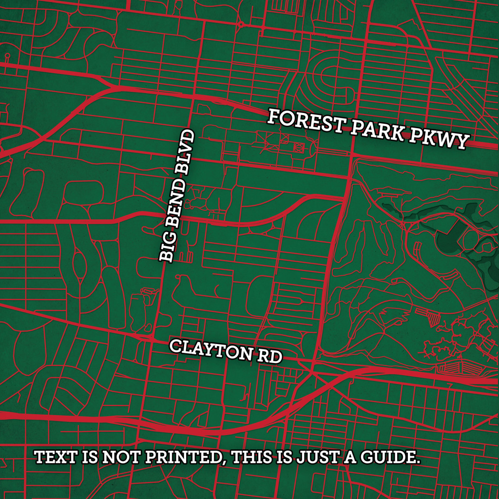 Washington University (St. Louis) Campus Map Art - City Prints