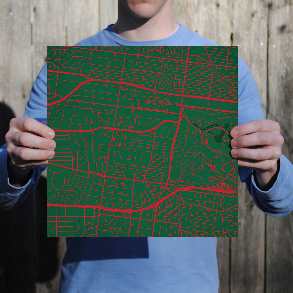 Washington University (St. Louis) Campus Map Art - City Prints