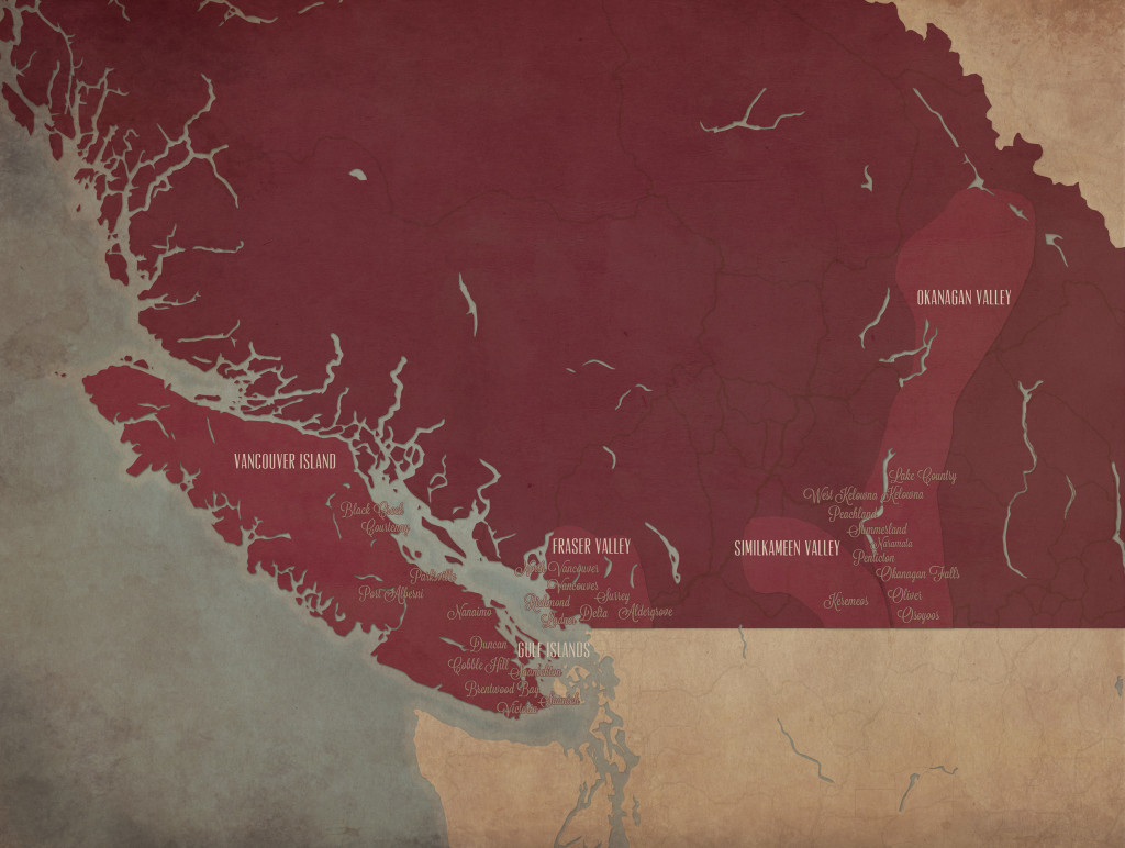 British Columbia Region Map - City Prints