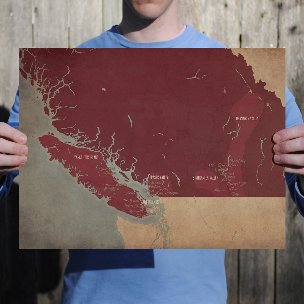 British Columbia Region Map - City Prints
