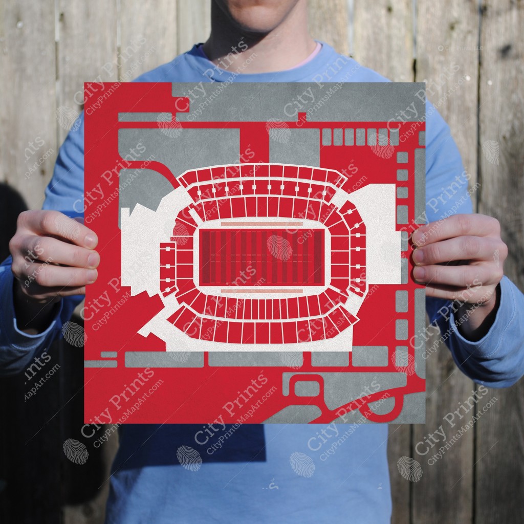 TDECU Stadium Map Art - City Prints