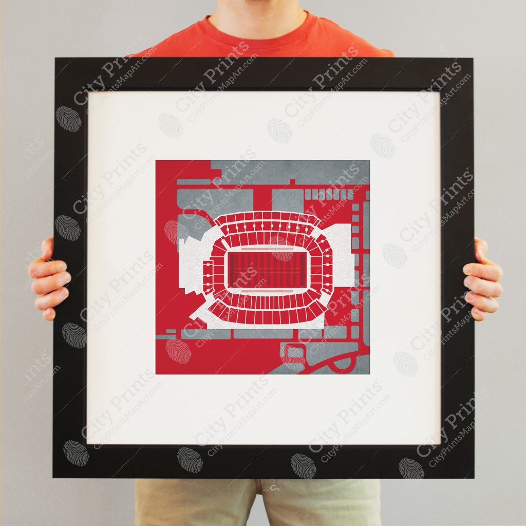 TDECU Stadium Map Art - City Prints