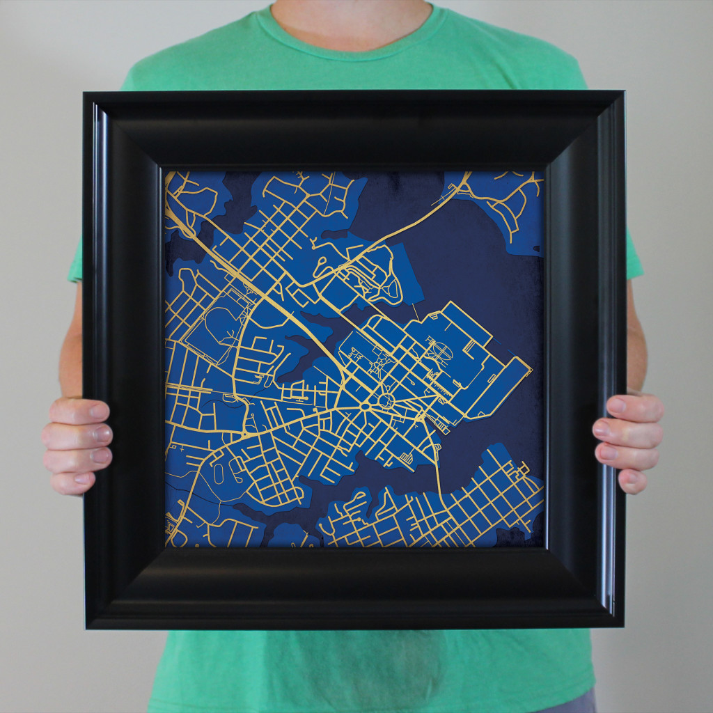 United States Naval Academy Campus Map Art - City Prints