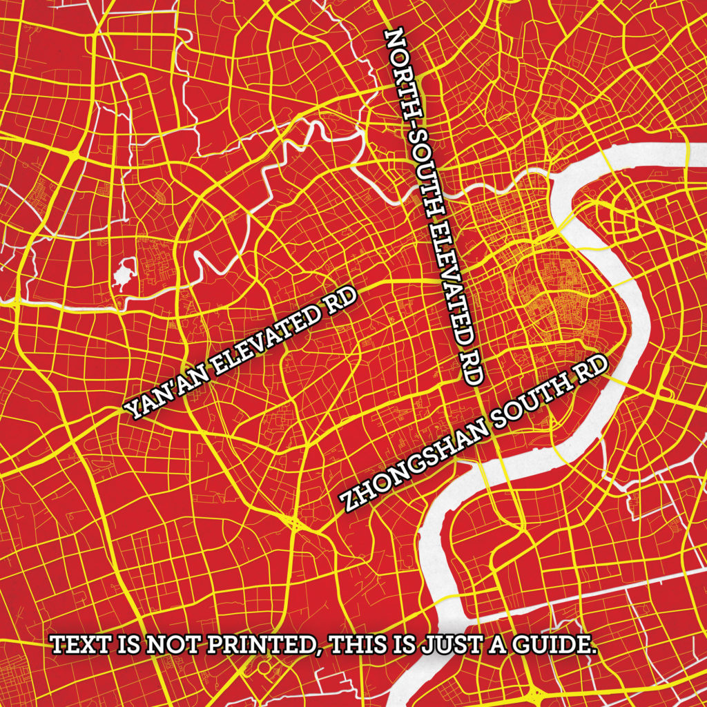 Shanghai, China Map Art - City Prints