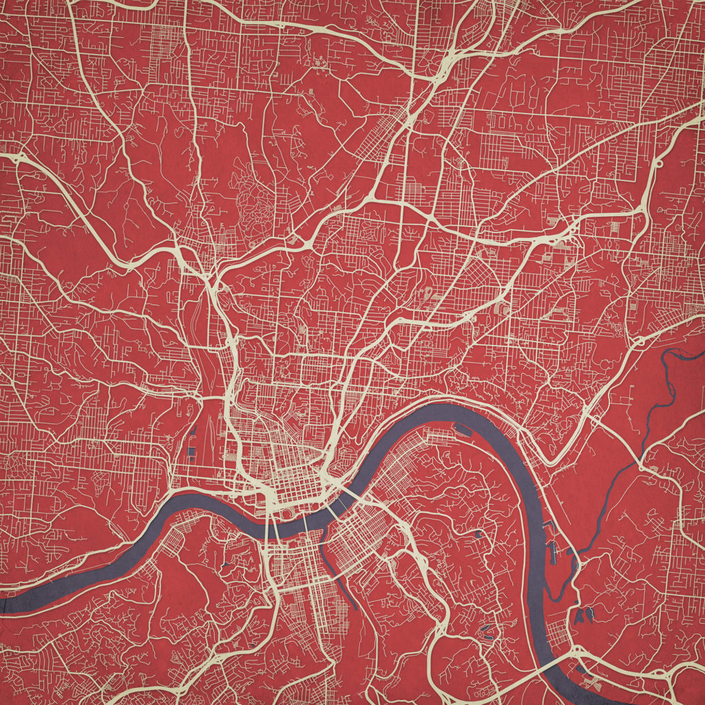 University of Cincinnati Campus Map Art - City Prints