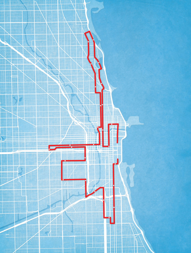 Chicago Marathon Course Map Art - City Prints