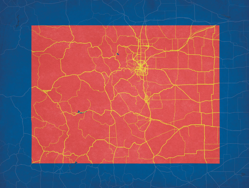 Colorado Map Art - City Prints