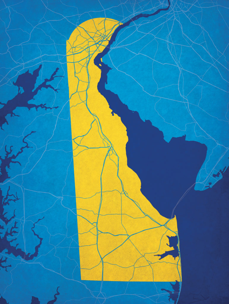 Delaware Map Art - City Prints