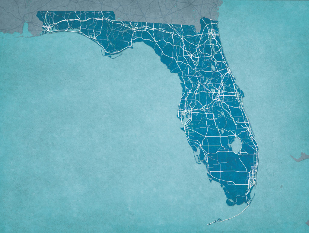 Florida Map Art - City Prints