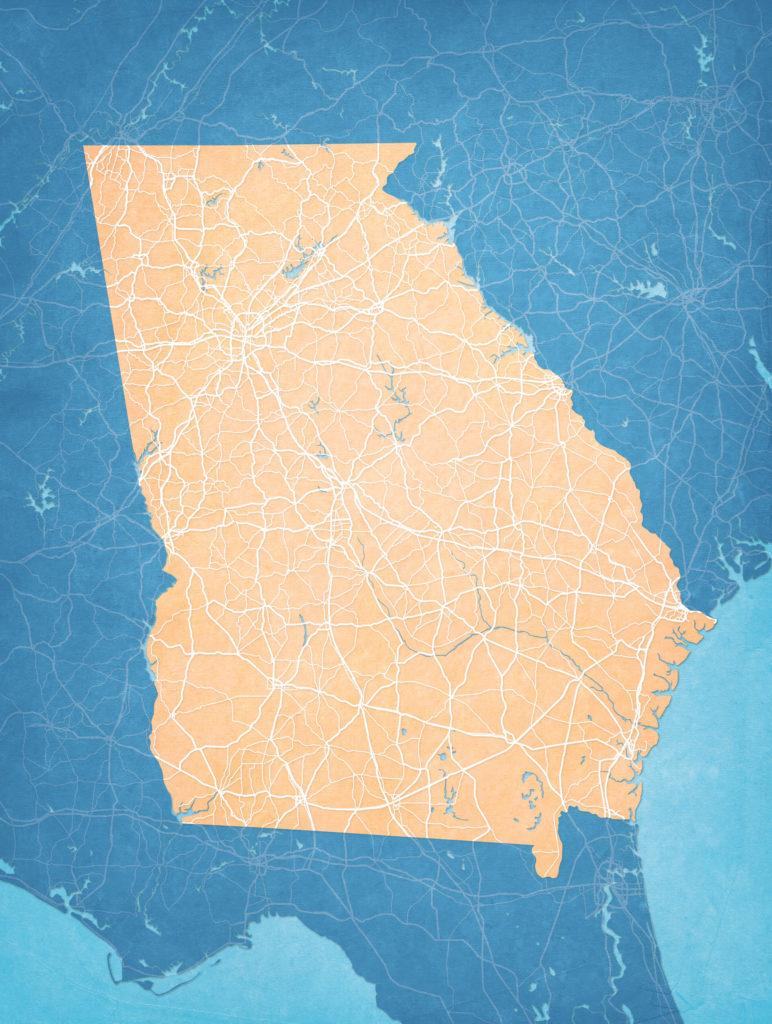 Georgia Map Art - City Prints