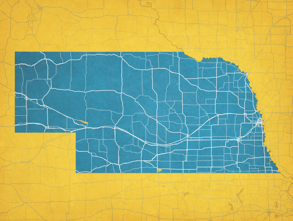 Nebraska Map Art - City Prints