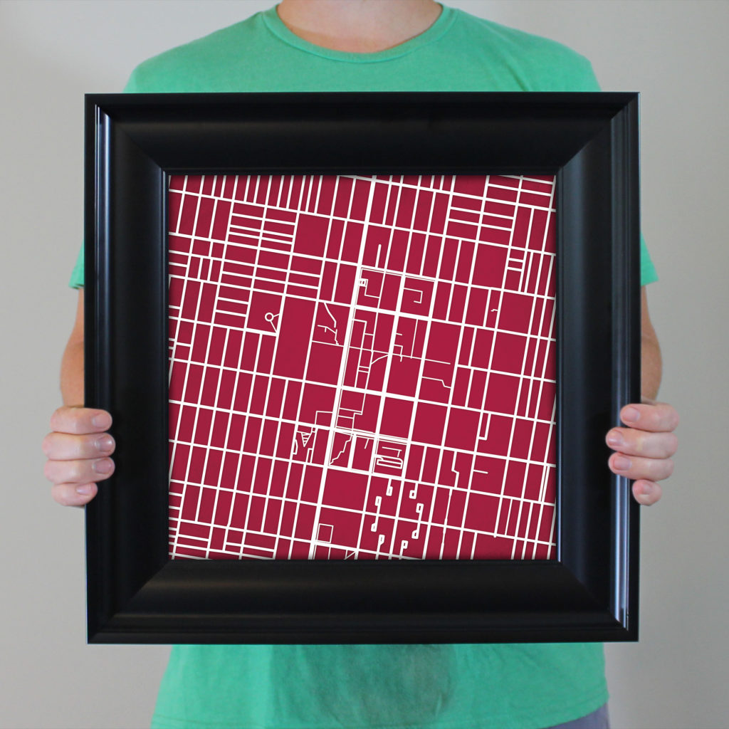 Temple University Campus Map Art - City Prints